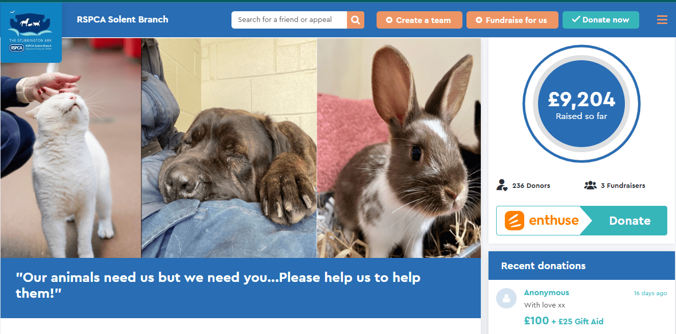 Donate to us - RSPCA Solent Branch CIO - The Stubbington Ark