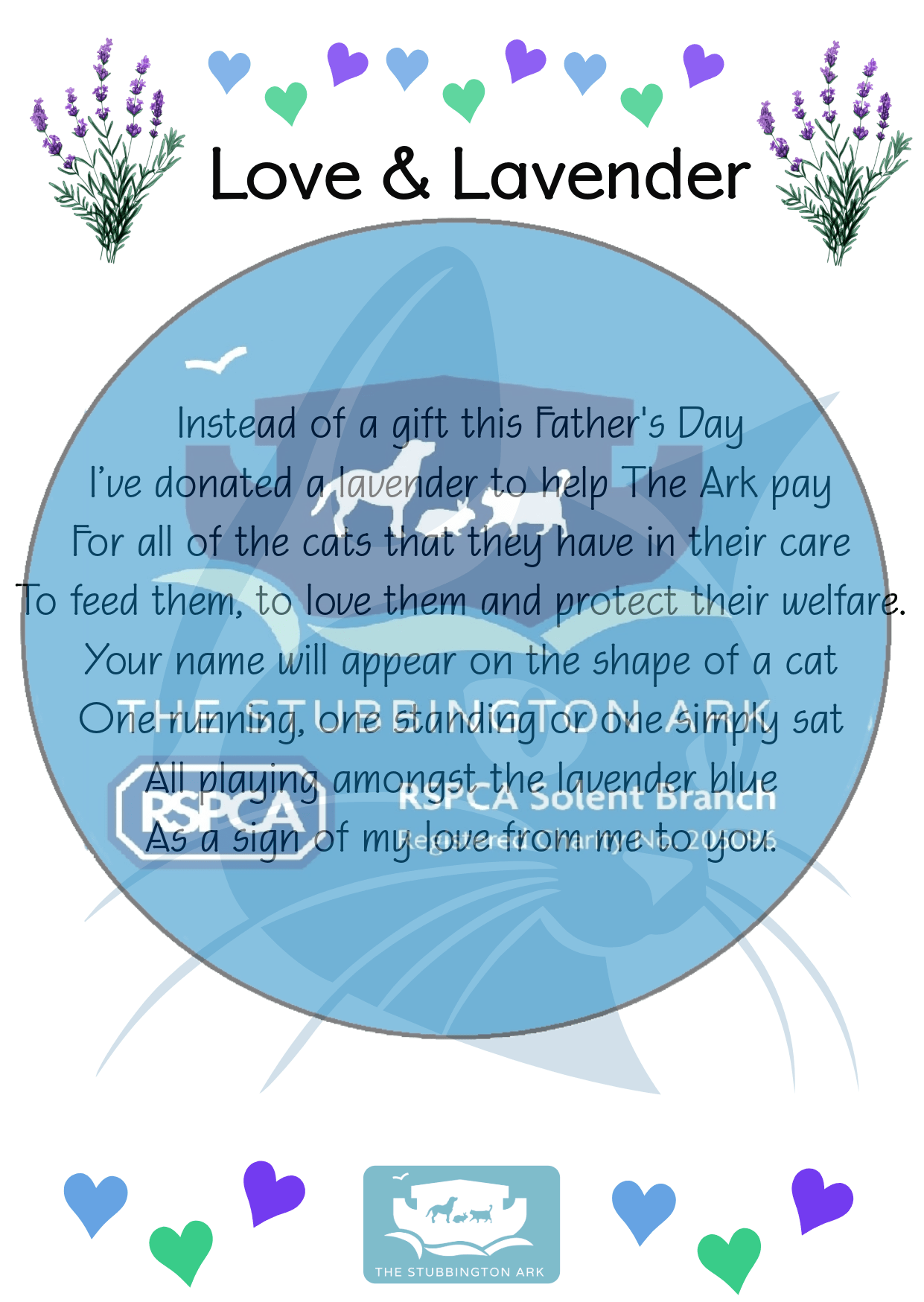 Love and Lavender - RSPCA Solent Branch CIO - The Stubbington Ark
